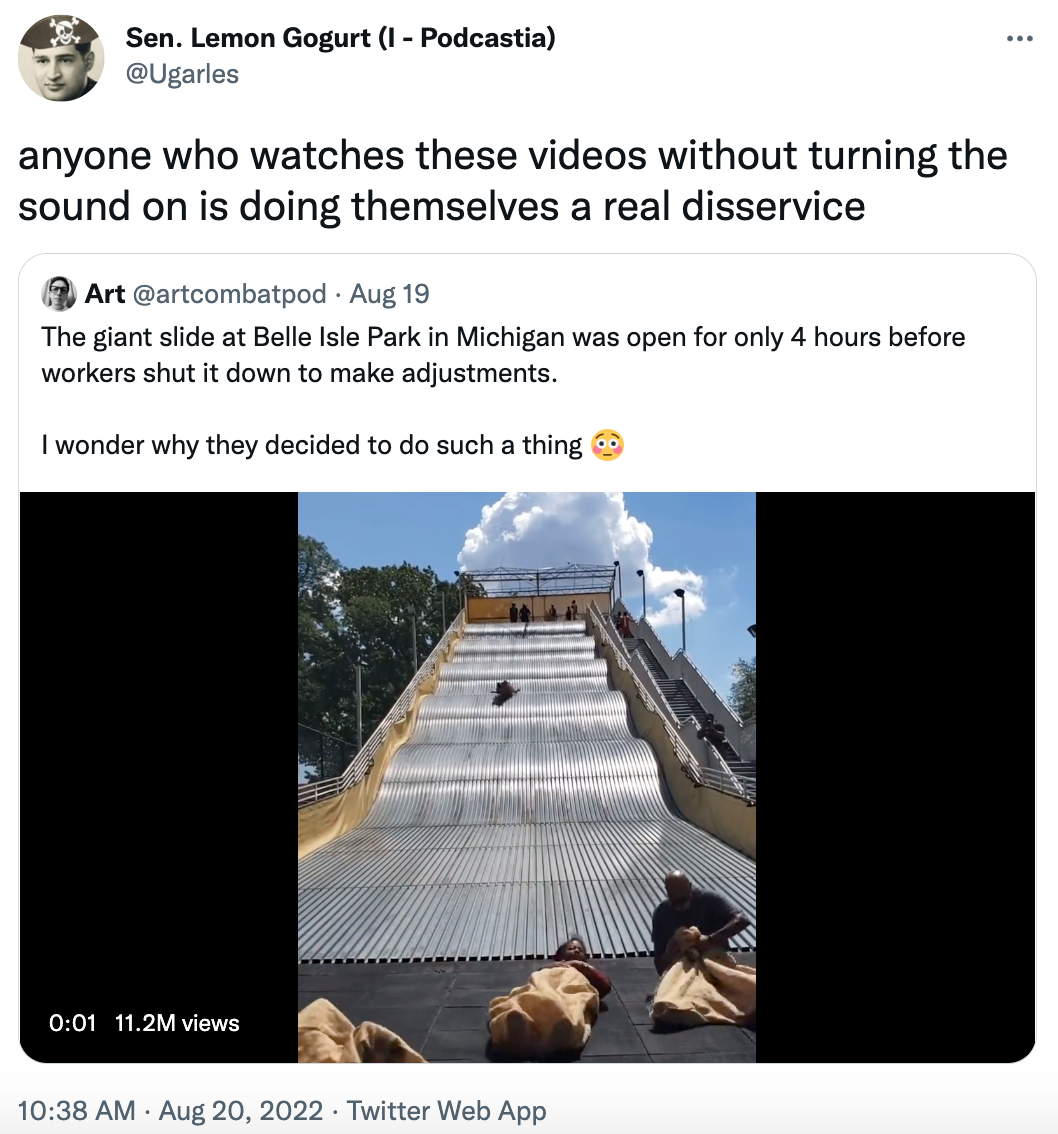 Sound On | Belle Isle Giant Slide | Know Your Meme