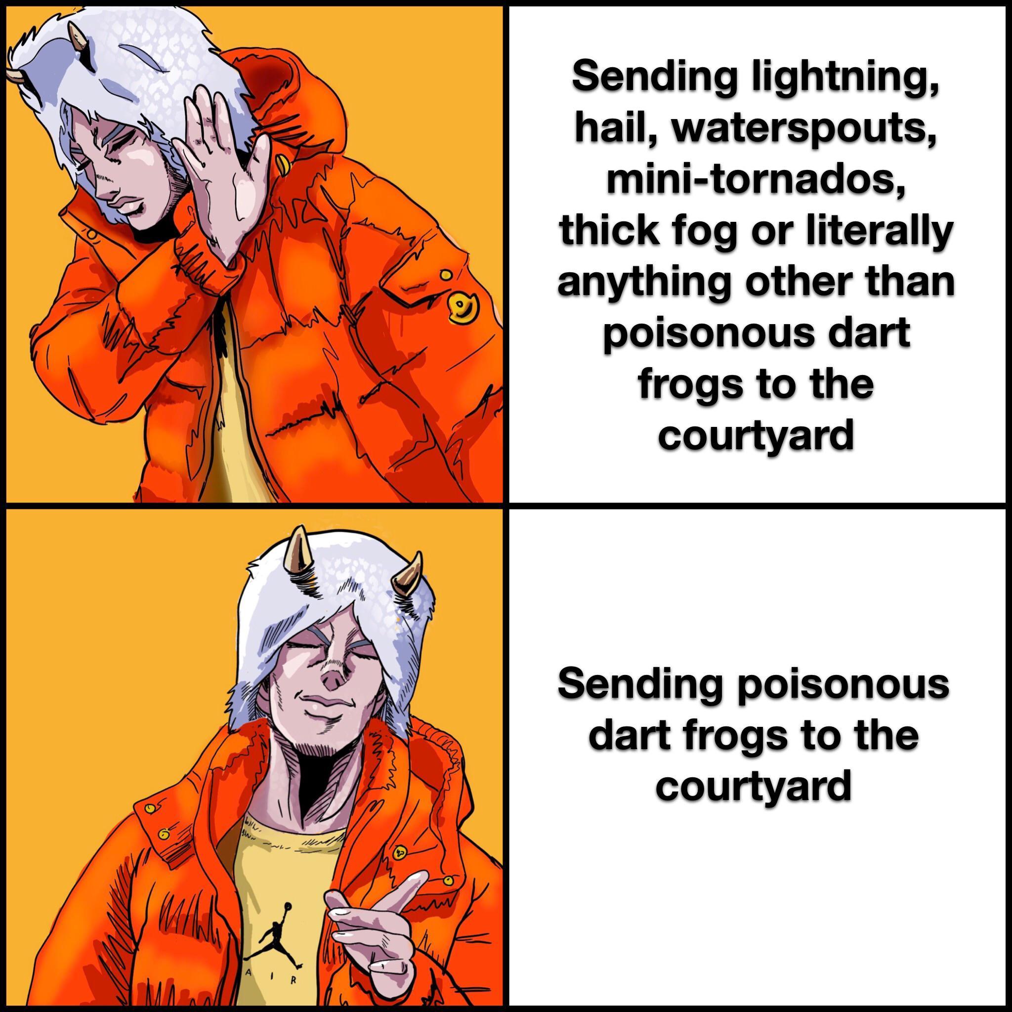 Torrential Downpour Warning | /r/ShitPostCrusaders/ | JoJo's Bizarre Adventure | Know Your Meme