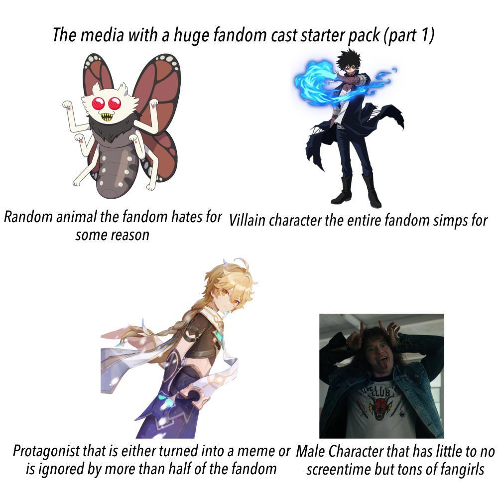 The media with a huge fandom cast starter pack (part 1) | /r ...