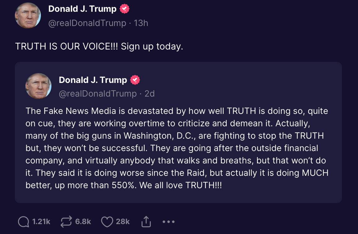 Trump Continues To Encourage | Truth Social | Know Your Meme