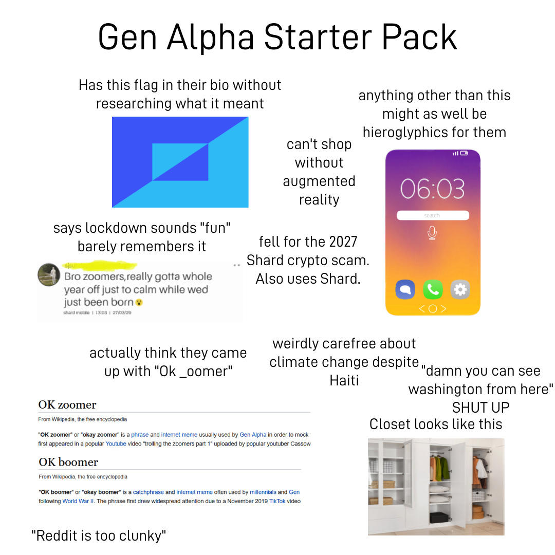 Gen Alpha Starter Pack | /r/starterpacks | Starter Packs | Know Your Meme