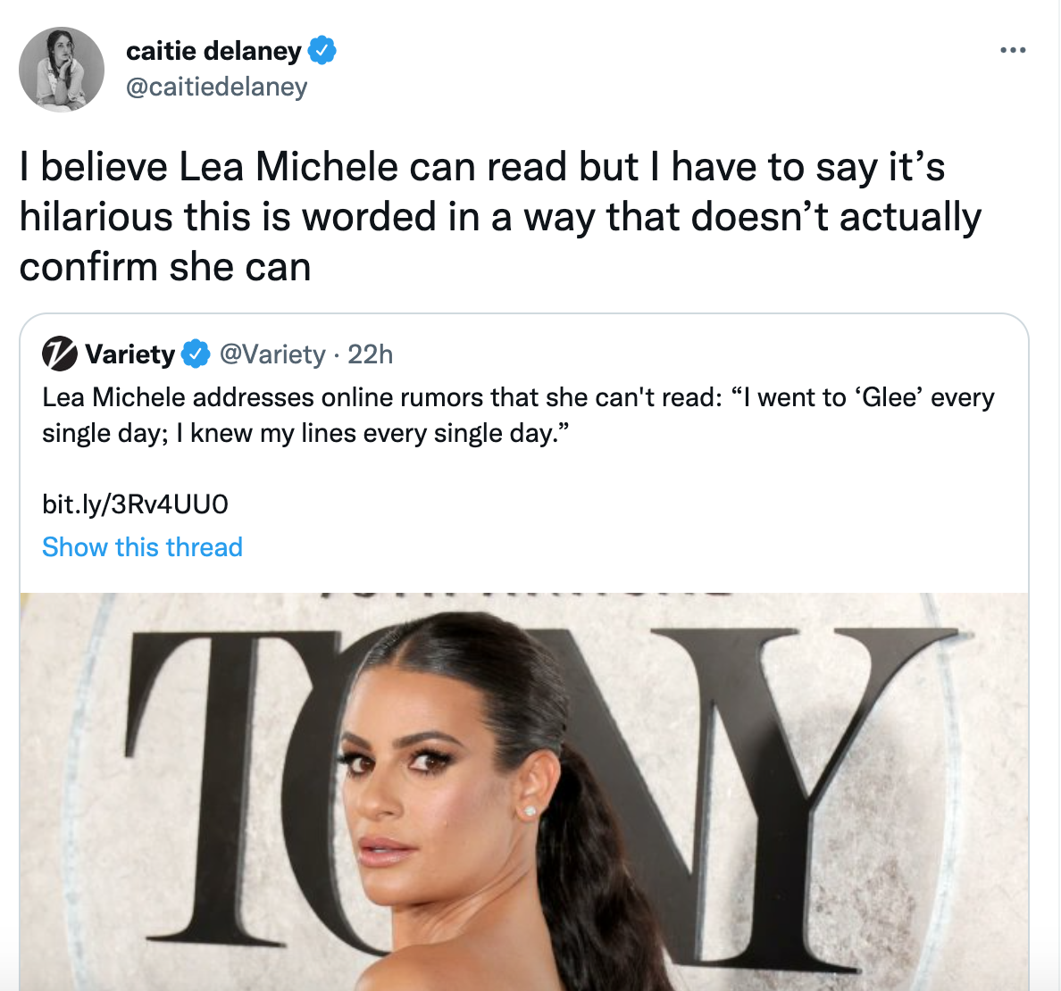 Catie Delaney | Lea Michele Can't Read | Know Your Meme