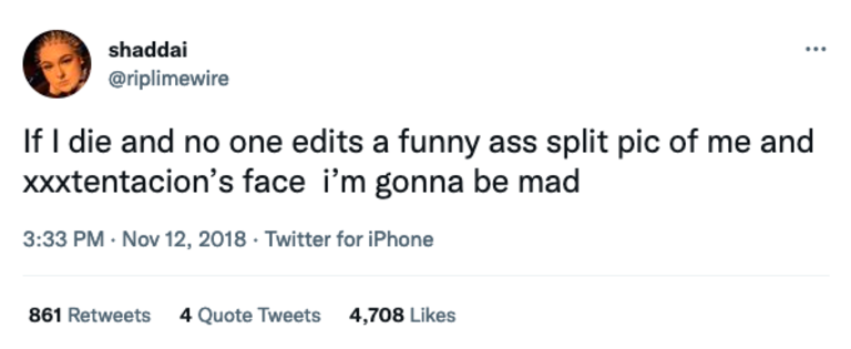 Funny asss xxxtentacion split pic meme | XXXTentacion Half-Face Mashup ...