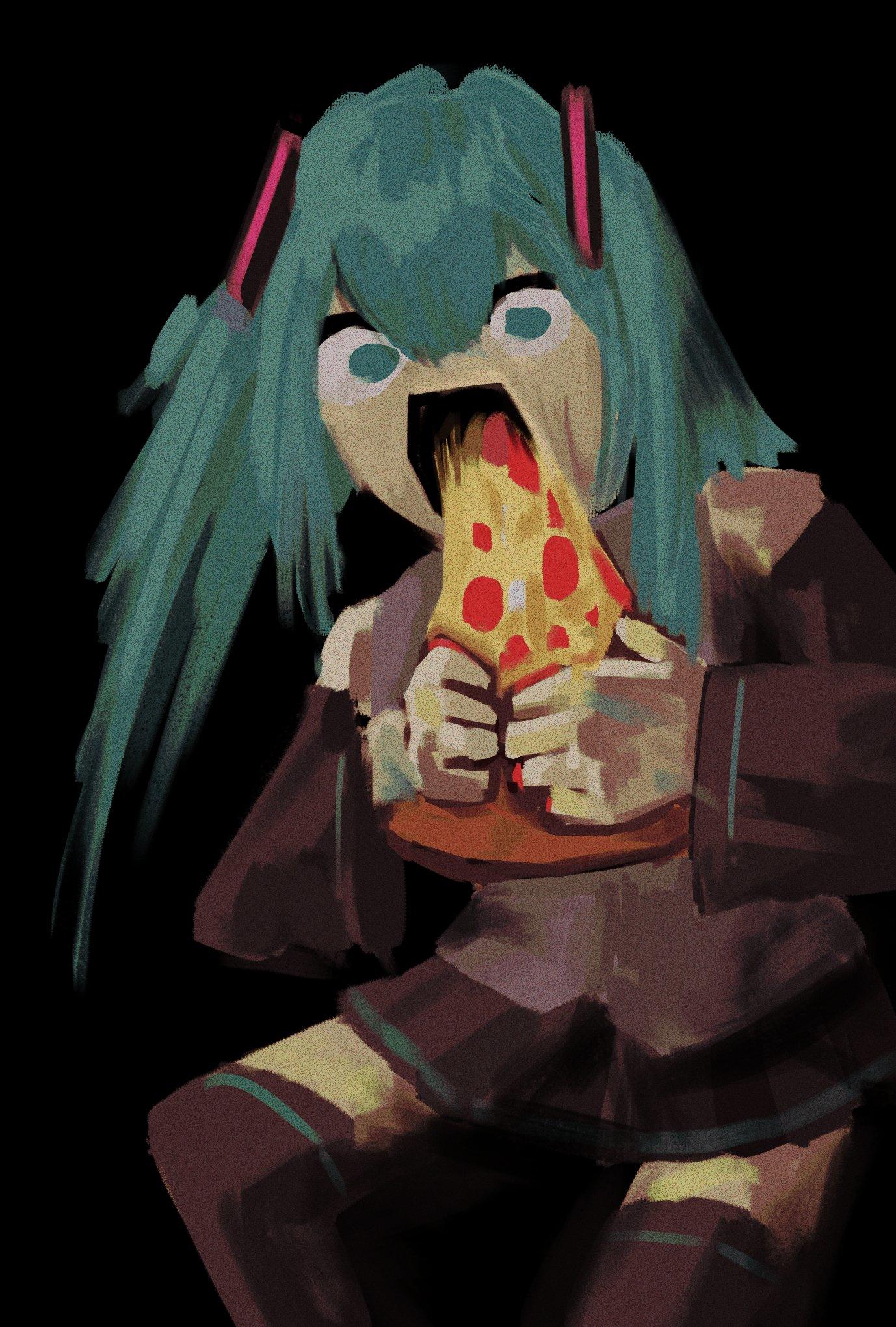Hatsune Miku Devouring a Pizza Slice | Saturn Devouring His Son | Know ...