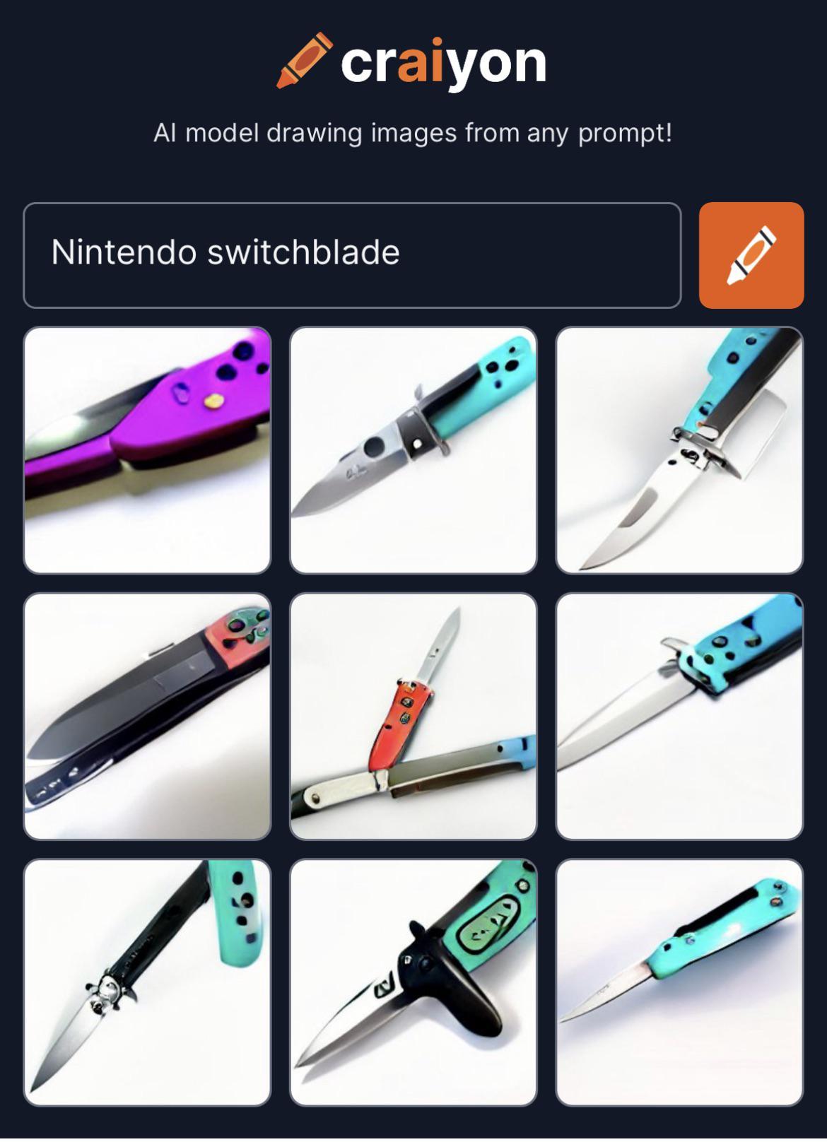Nintendo Switchblade | DALL-E mini / Craiyon | Know Your Meme
