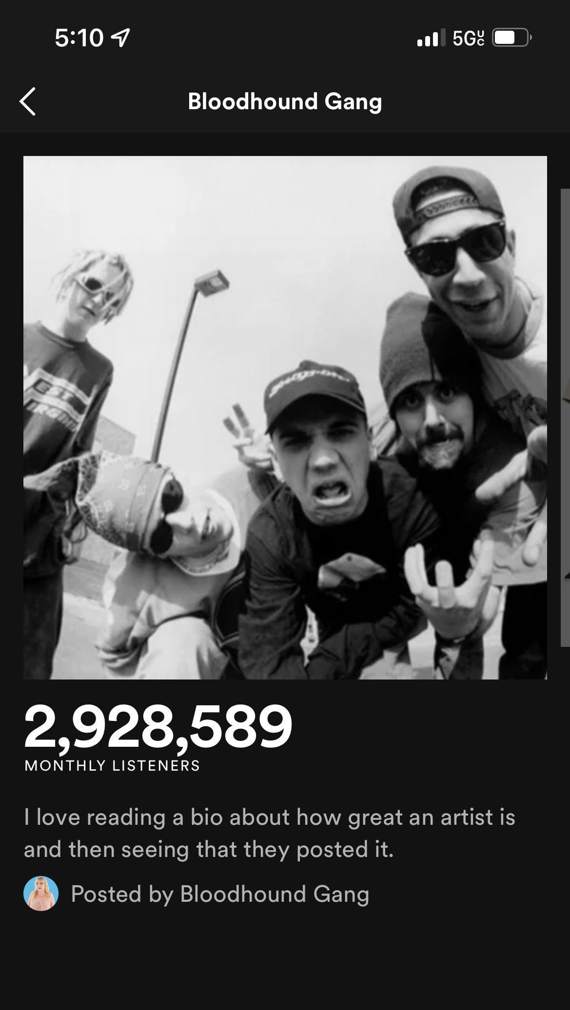 Bloodhound Gang calling out artists for their bios on Spotify | /r ...