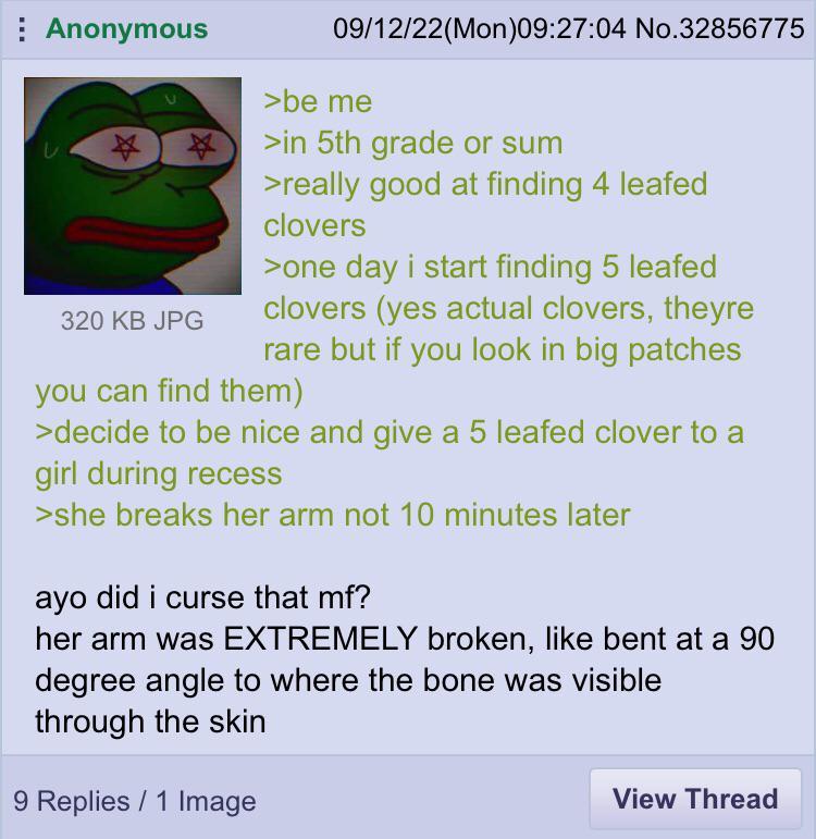 Anon is cursed | /r/Greentext | Greentext Stories | Know Your Meme