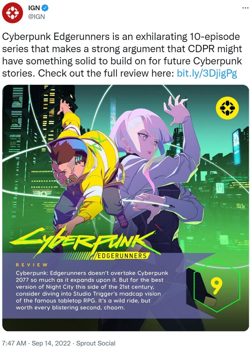 IGN Review | Cyberpunk Edgerunners | Know Your Meme