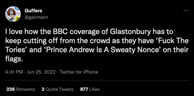 glastonbury prince andrew sweaty nonce | Prince Andrew Is A Sweaty ...