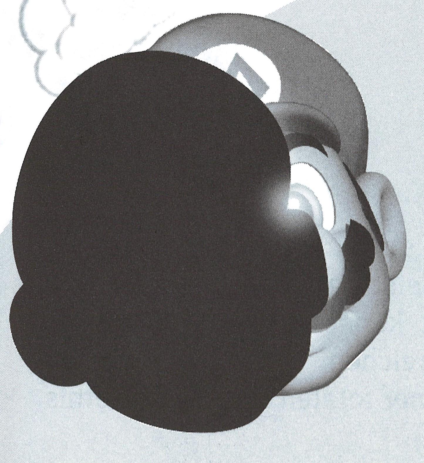 Solar eclipse Mario featured in "Super Mario 64 Quiz Buch" (1997); an ...