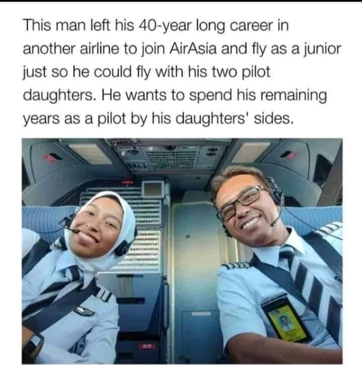 A pilot joining his two pilot daughters in a new airline. | /r ...