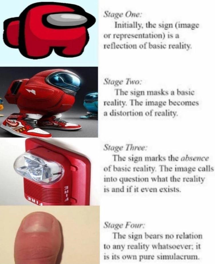 The 4 stages of amogus syndrome. | Four Stages of Simulation | Know ...