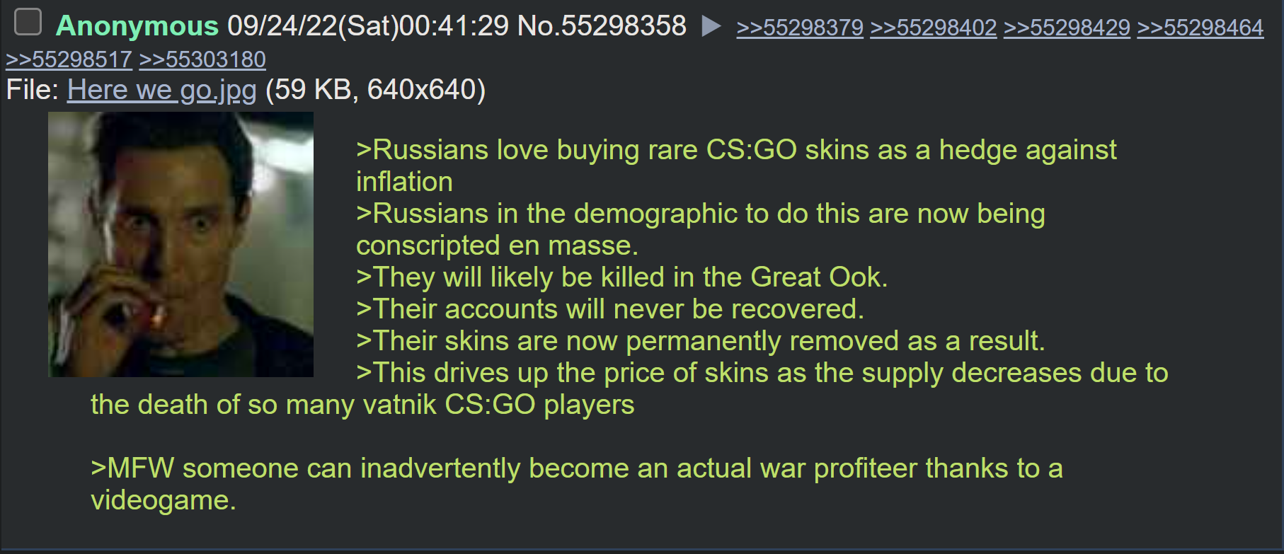 anon is a war profiteer | /r/Greentext | Greentext Stories | Know Your Meme
