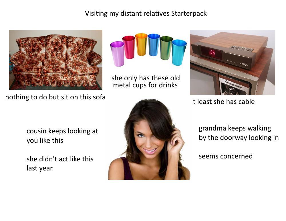 Visiting my distant relatives Starterpack | /r/starterpacks | Starter ...