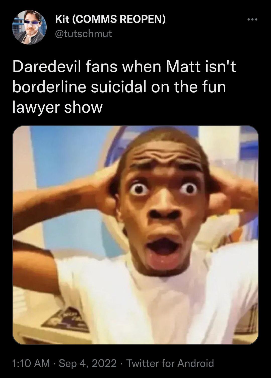 Daredevil Meme Shocked Black Guy Know Your Meme