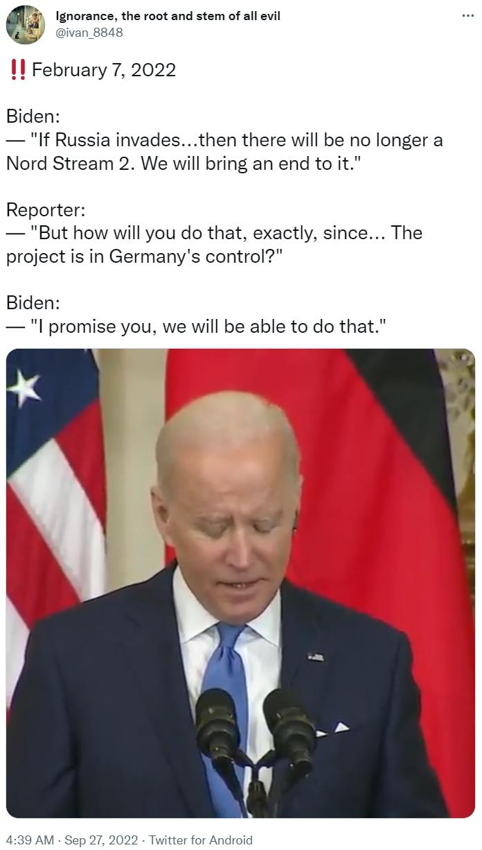 "I promise you, we will be able to do that." | 2022 Nord Stream ...