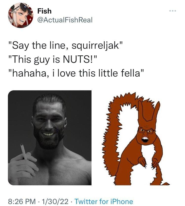 "Say the Line, Squirreljak" | Say the Line, Wojak | Know Your Meme