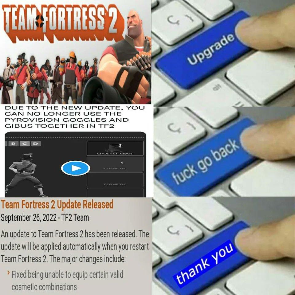 When An Update Accidently Get Rid Of The Gibus Pyrovision Goggles Only ...