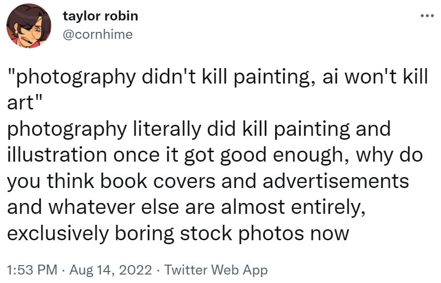 photography literally did kill painting | AI Art | Know Your Meme