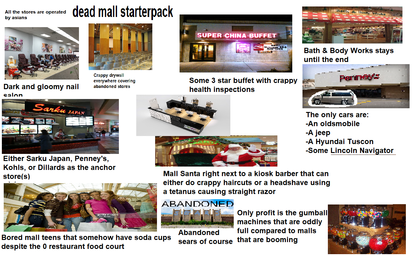 Dead mall starterpack | /r/starterpacks | Starter Packs | Know Your Meme