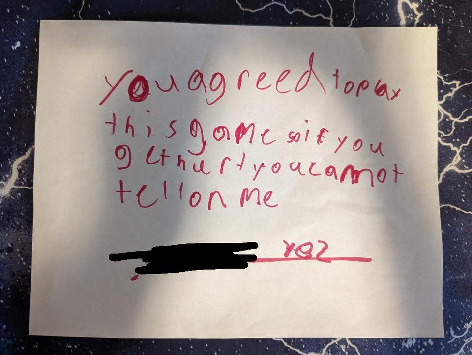 A Playroom Contract Between Two Boys | Know Your Meme