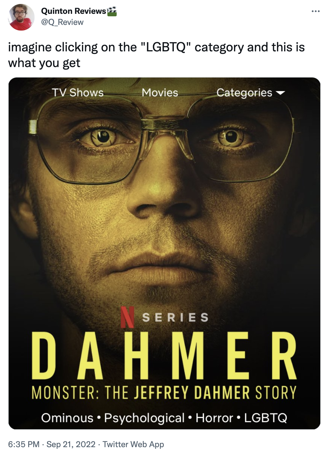 Netflix Dahmer LGBTQ Tag Meme Netflix s DAHMER Monster The 