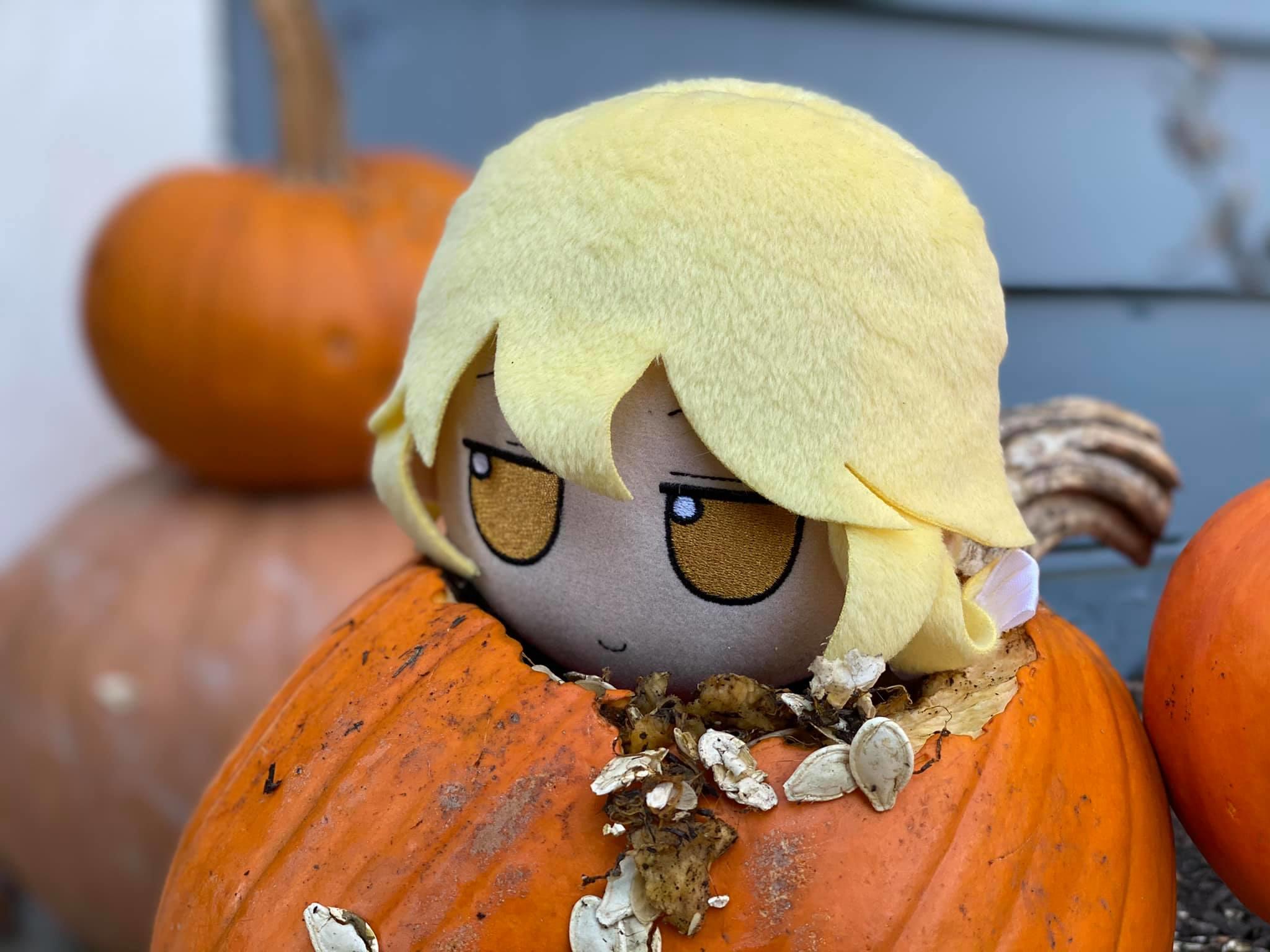 Happy Halloween! Marisa is stuck in a pumpkin. But she doesn't seem to ...