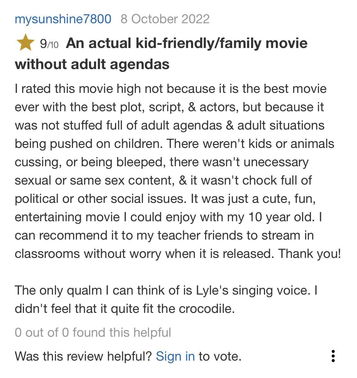 lovely review for Lyle Lyle Crocodile on IMDB | /r/FuckYouKaren | Karen ...