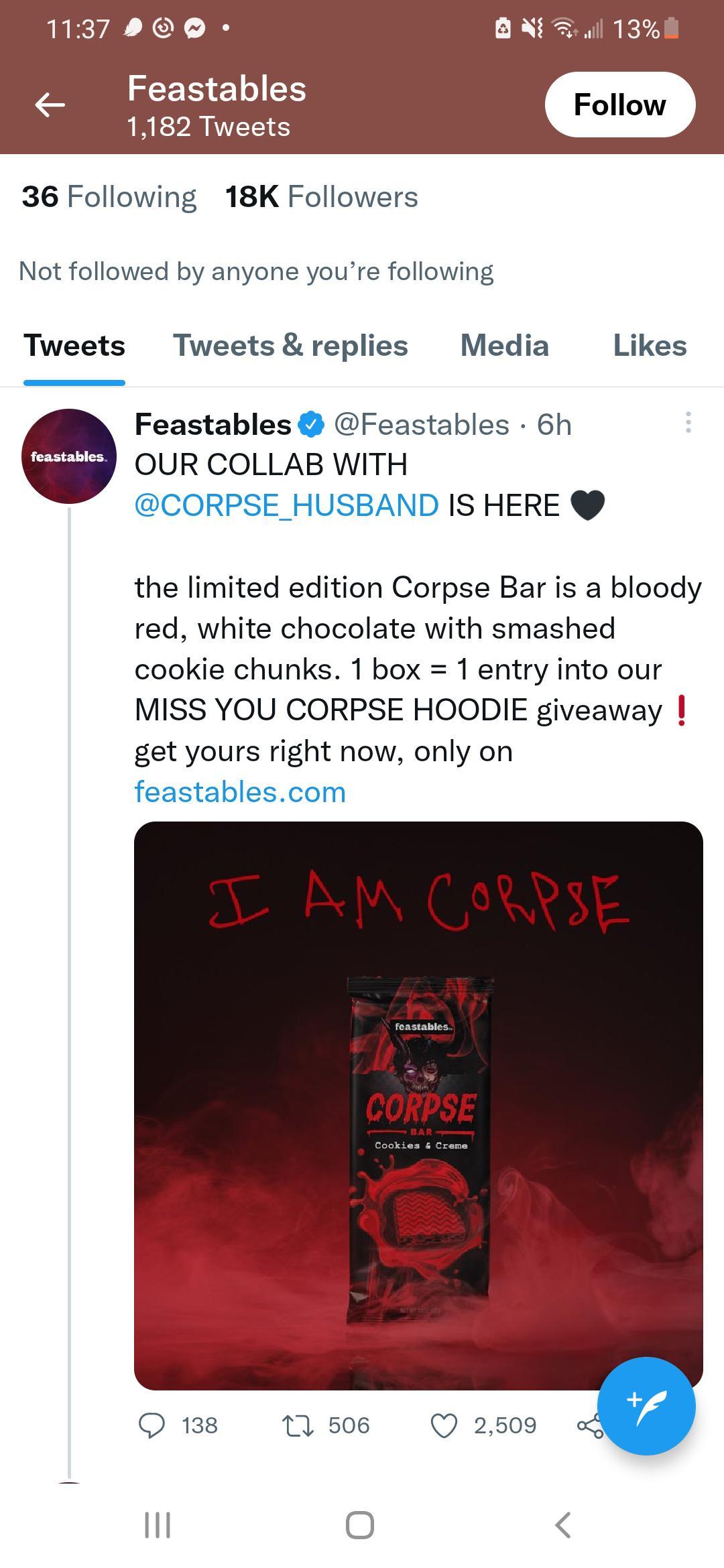 Corpse has collabed with Feastables on a limited edition chocolate bar ...