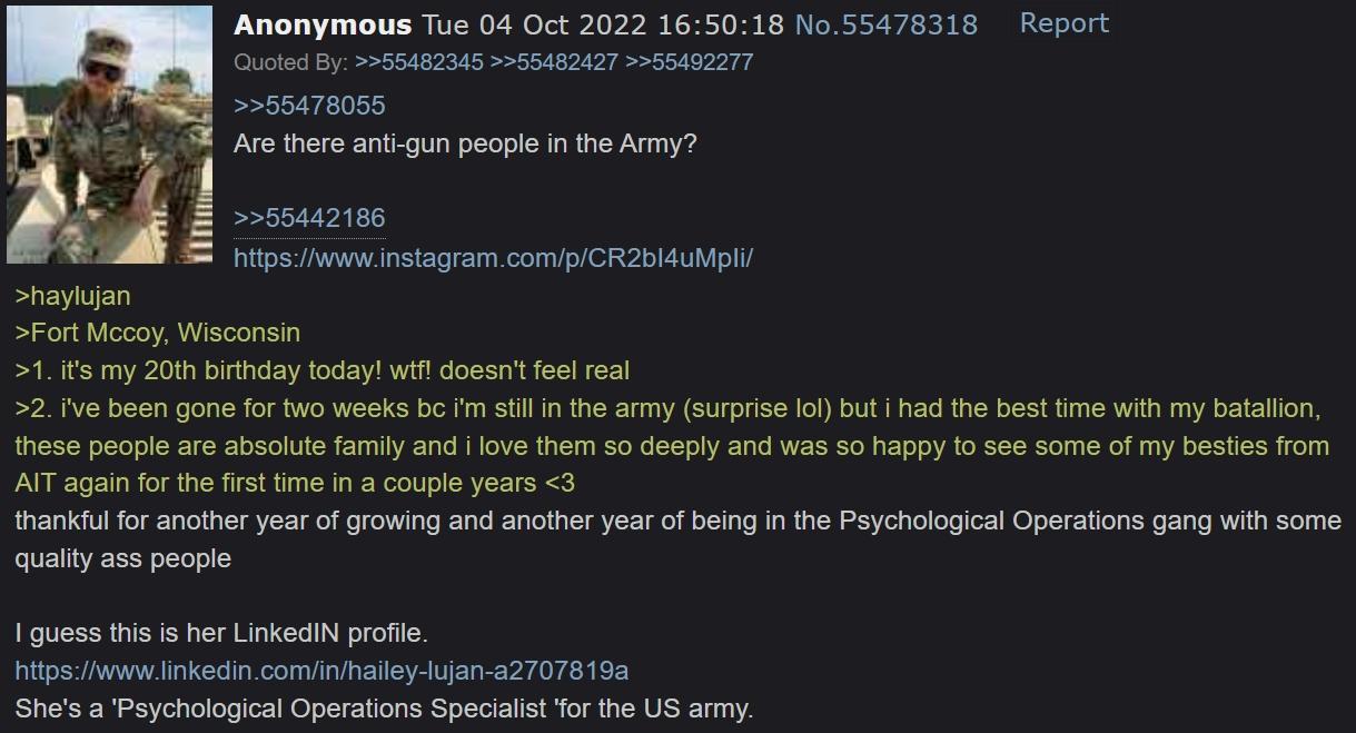 "She's a 'Psychological Operations Specialist 'for the US army." | U.S ...