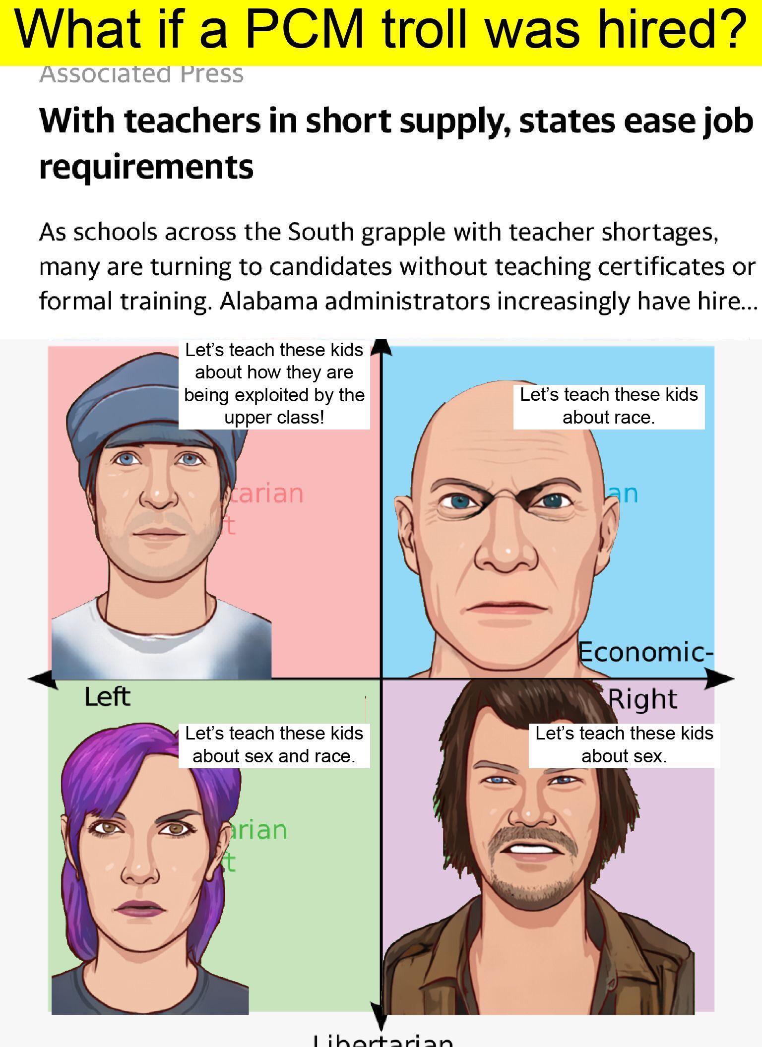 We are highly regarded. So I think we could make great teachers. | /r ...