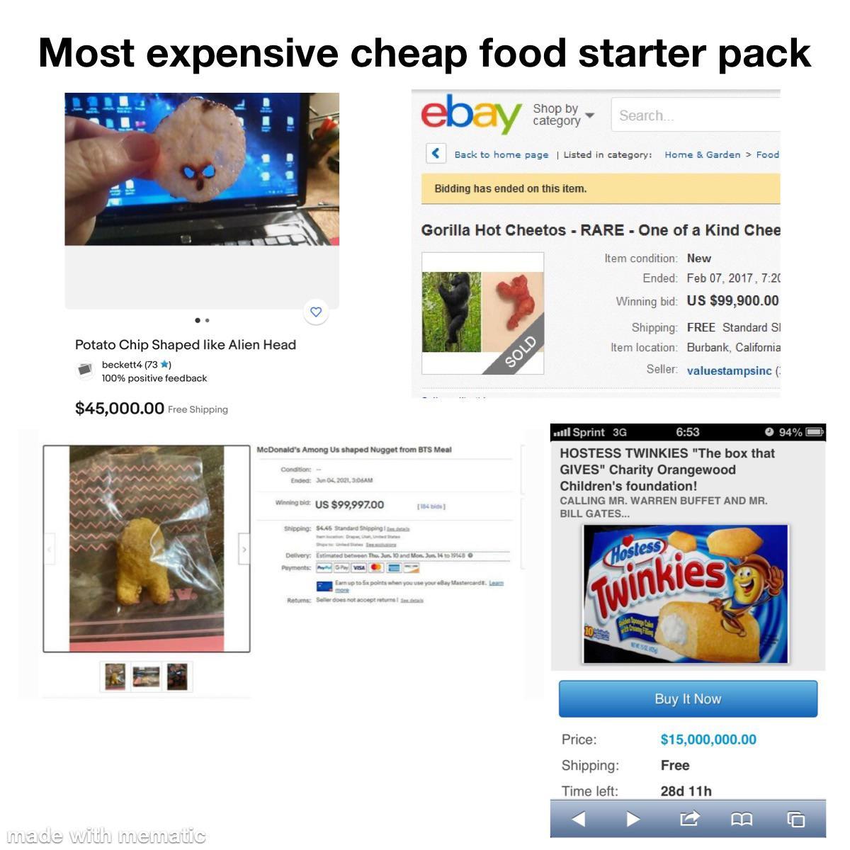 Most expensive cheap food starter pack | /r/starterpacks | Starter ...