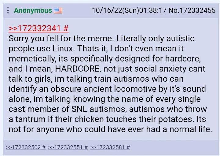 Anon hates Linux | /r/Greentext | Greentext Stories | Know Your Meme