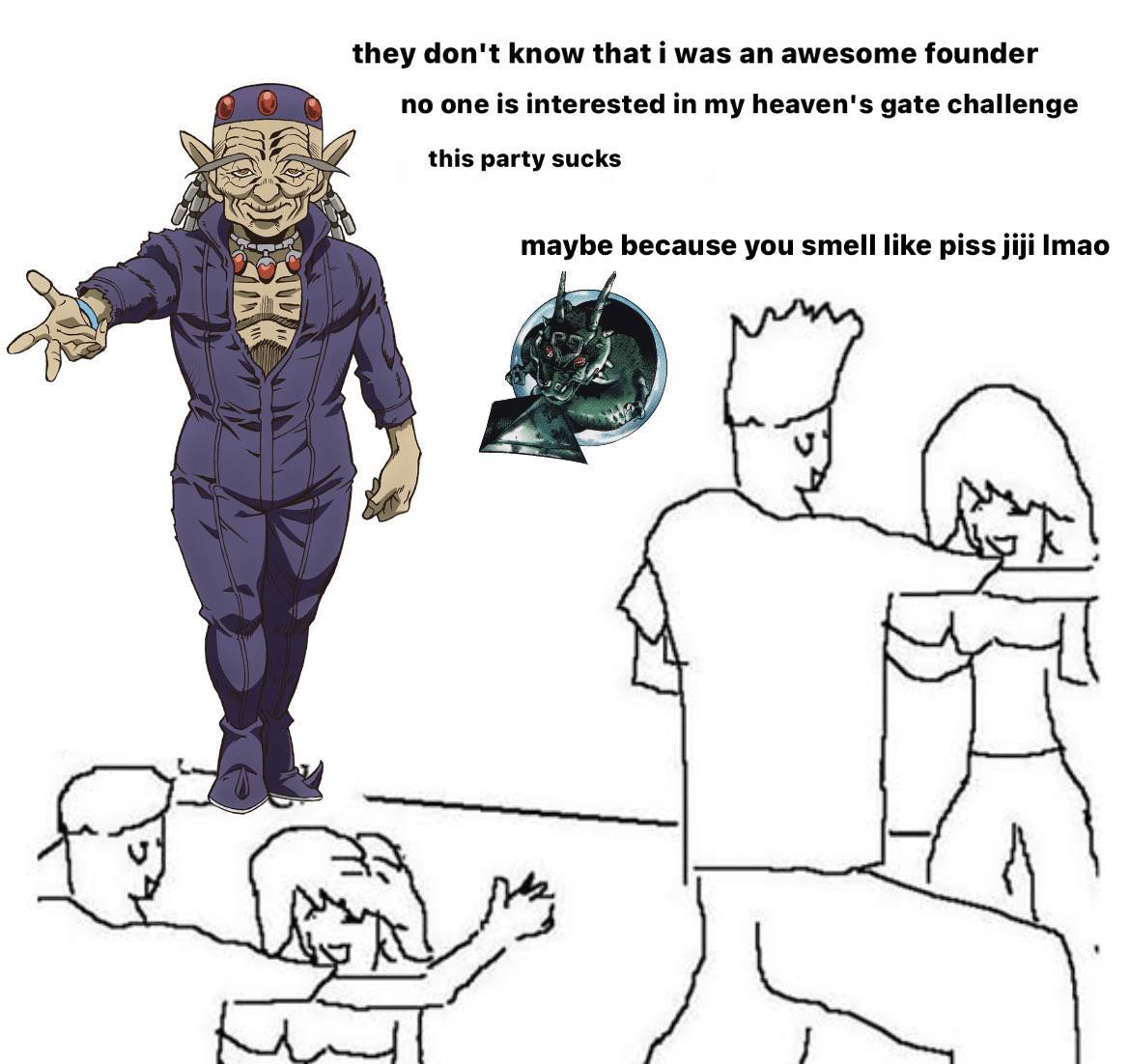 there is no safe direction for that burn, jiji | /r/ShitPostCrusaders ...