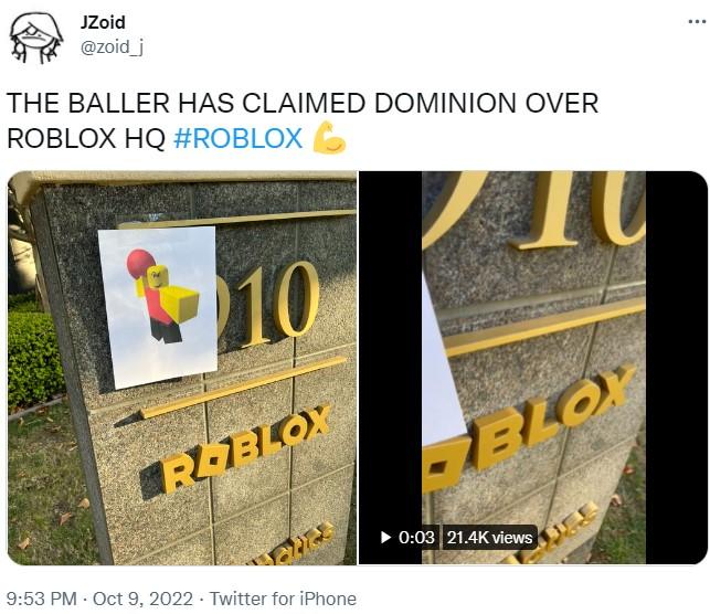 THE BALLER HAS CLAIMED DOMINION OVER ROBLOX HQ #ROBLOX 💪 | Roblox ...