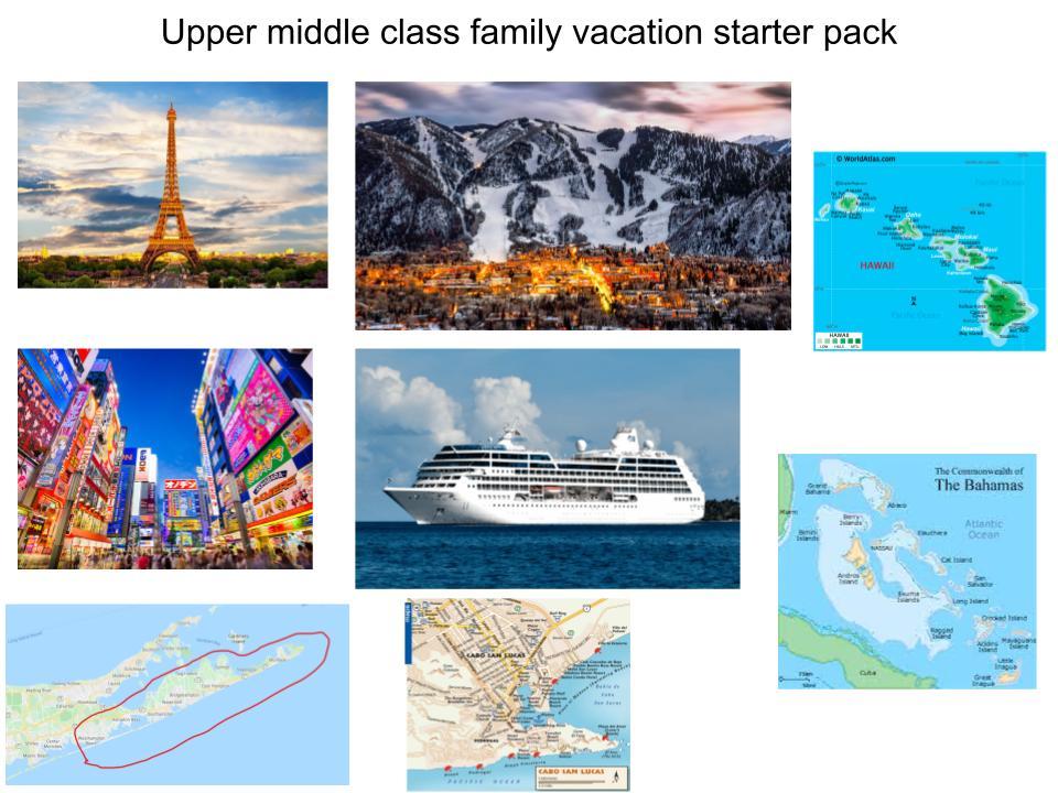 Upper middle class family vacation starter pack | /r/starterpacks | Starter Packs | Know Your Meme