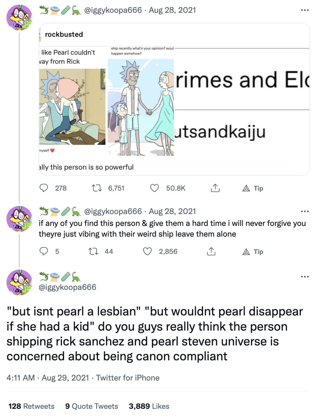 Rick Sanchez x Pearl Ship | Rick Sanchez x Pearl | Know Your Meme