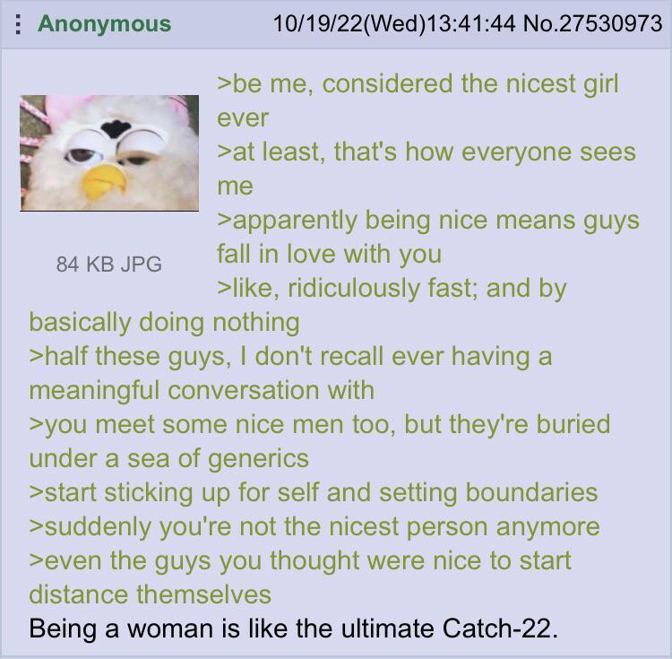 Femanon is a nice girl | /r/Greentext | Greentext Stories | Know Your Meme