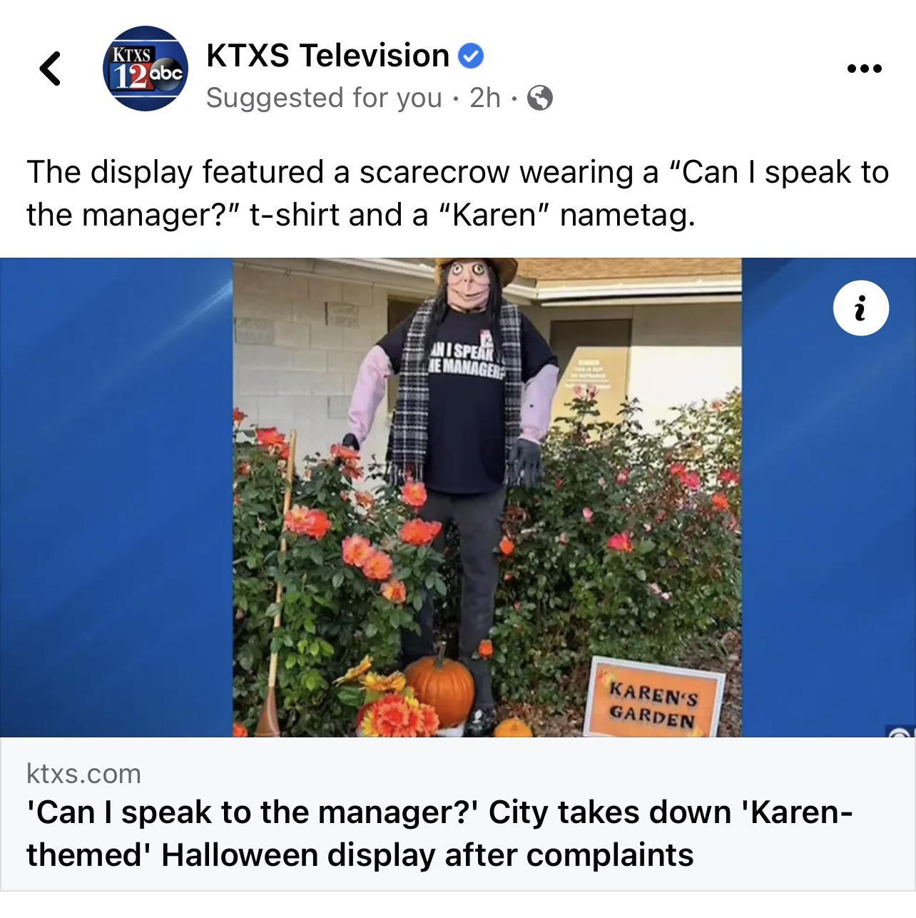 Karen complained about a Karen Halloween Decoration | /r/FuckYouKaren ...