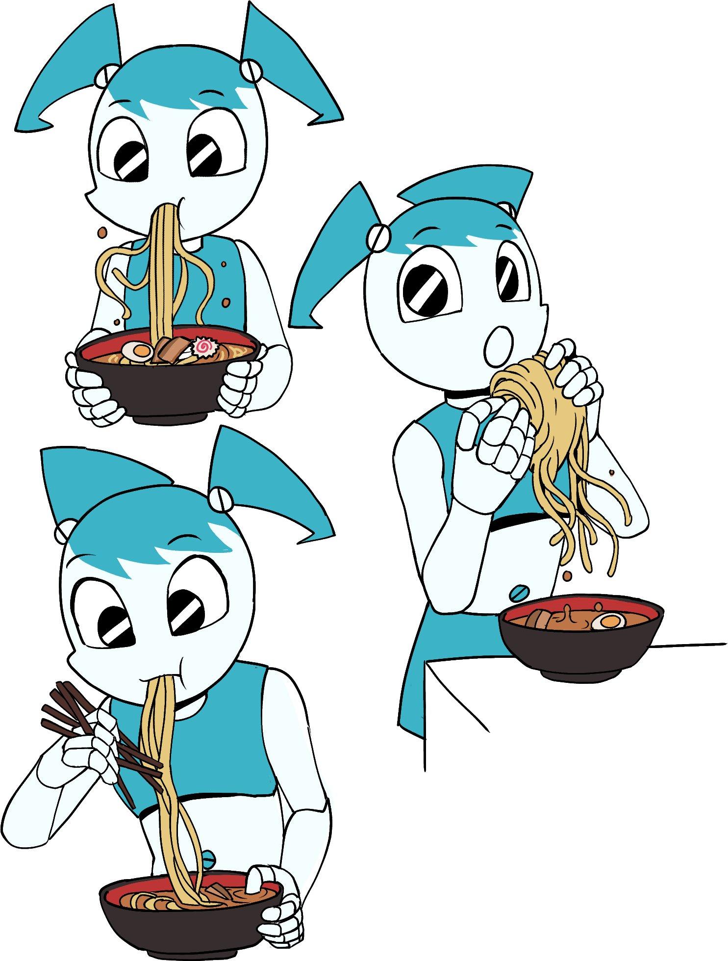 Jenny eating Ramen | My Life as a Teenage Robot | Know Your Meme
