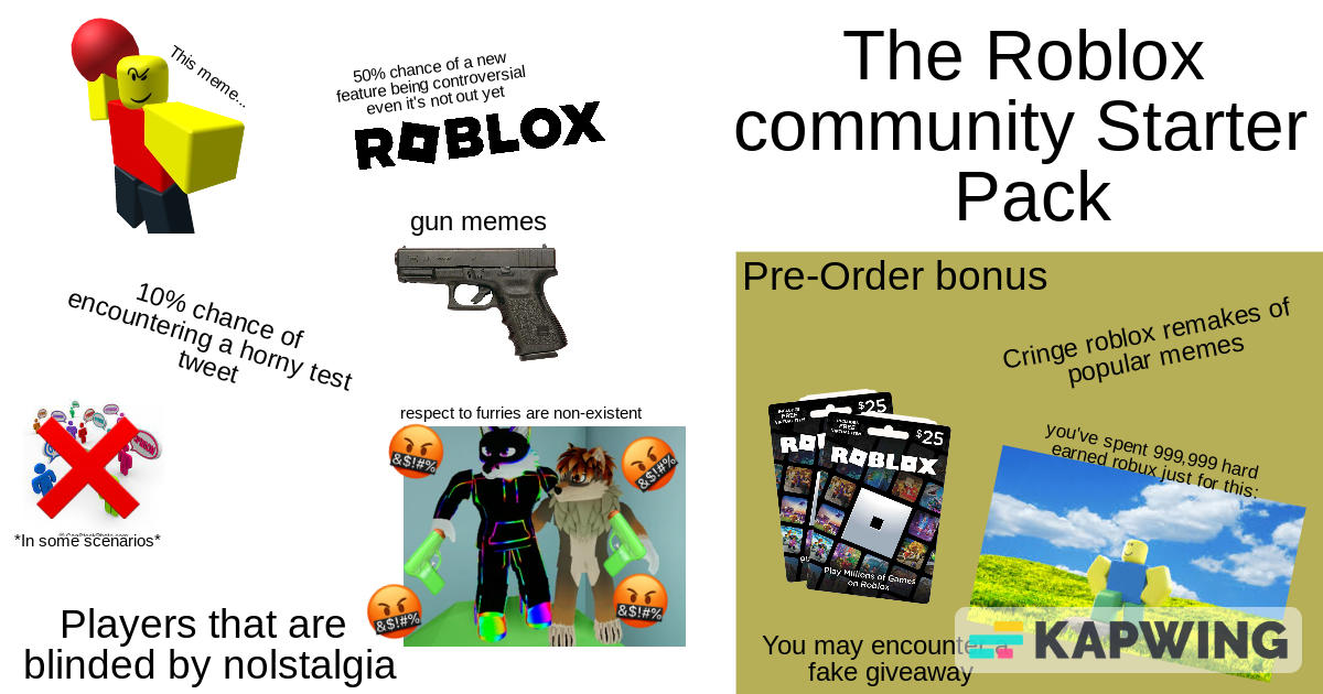 The Roblox community Starter Pack | /r/starterpacks | Starter Packs ...