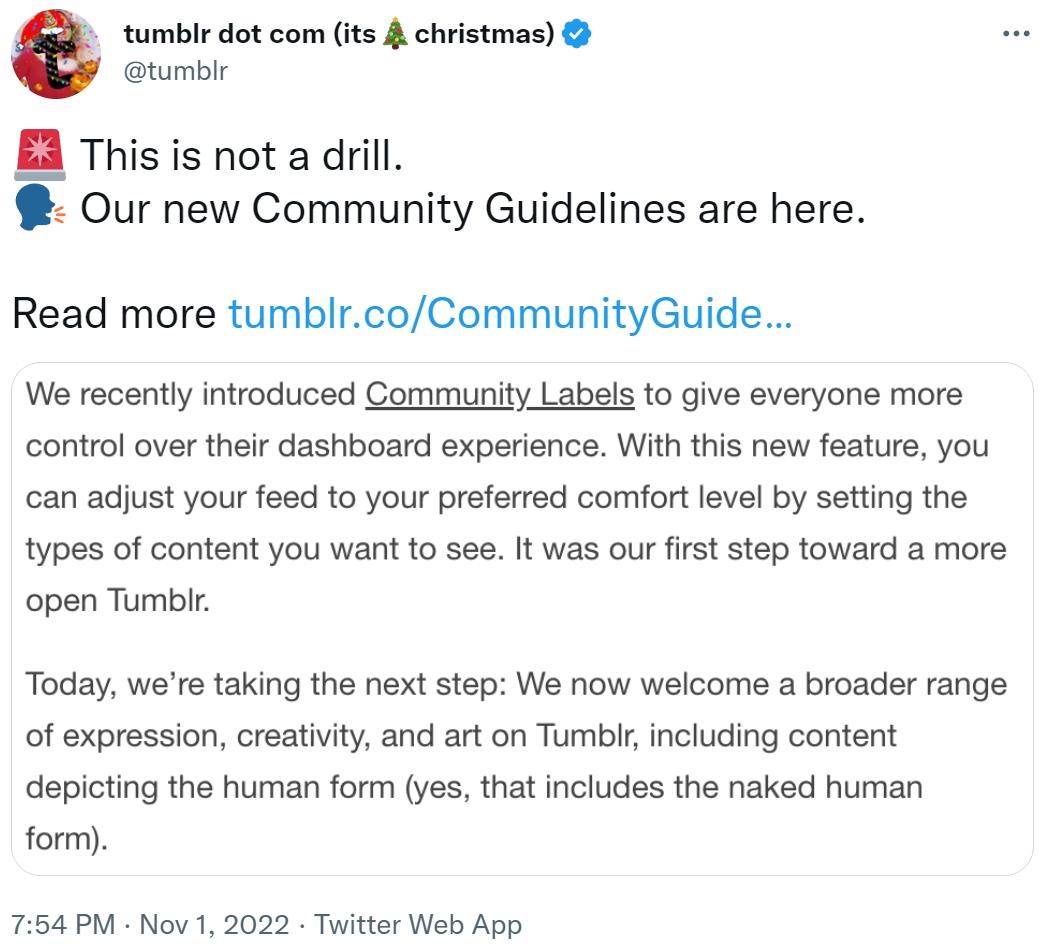 "Our new Community Guidelines are here." | Tumblr | Know Your Meme