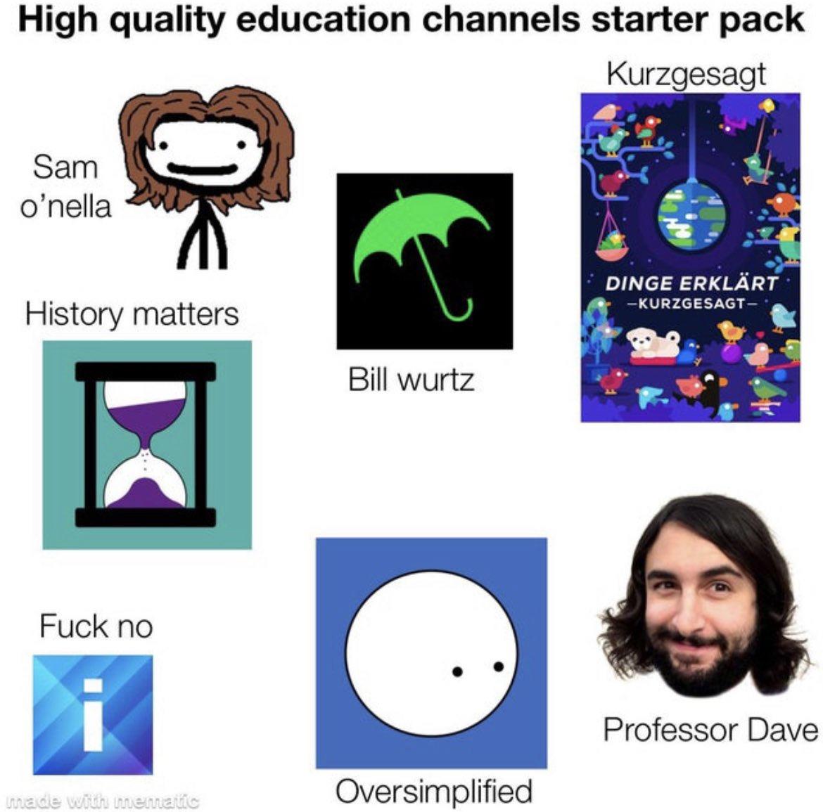 High quality education channels starterpack | /r/starterpacks | Starter ...