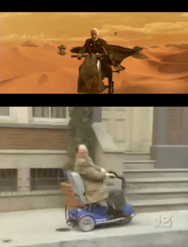 This is how I see Count Dooku's speeder chase scene every time I watch ...