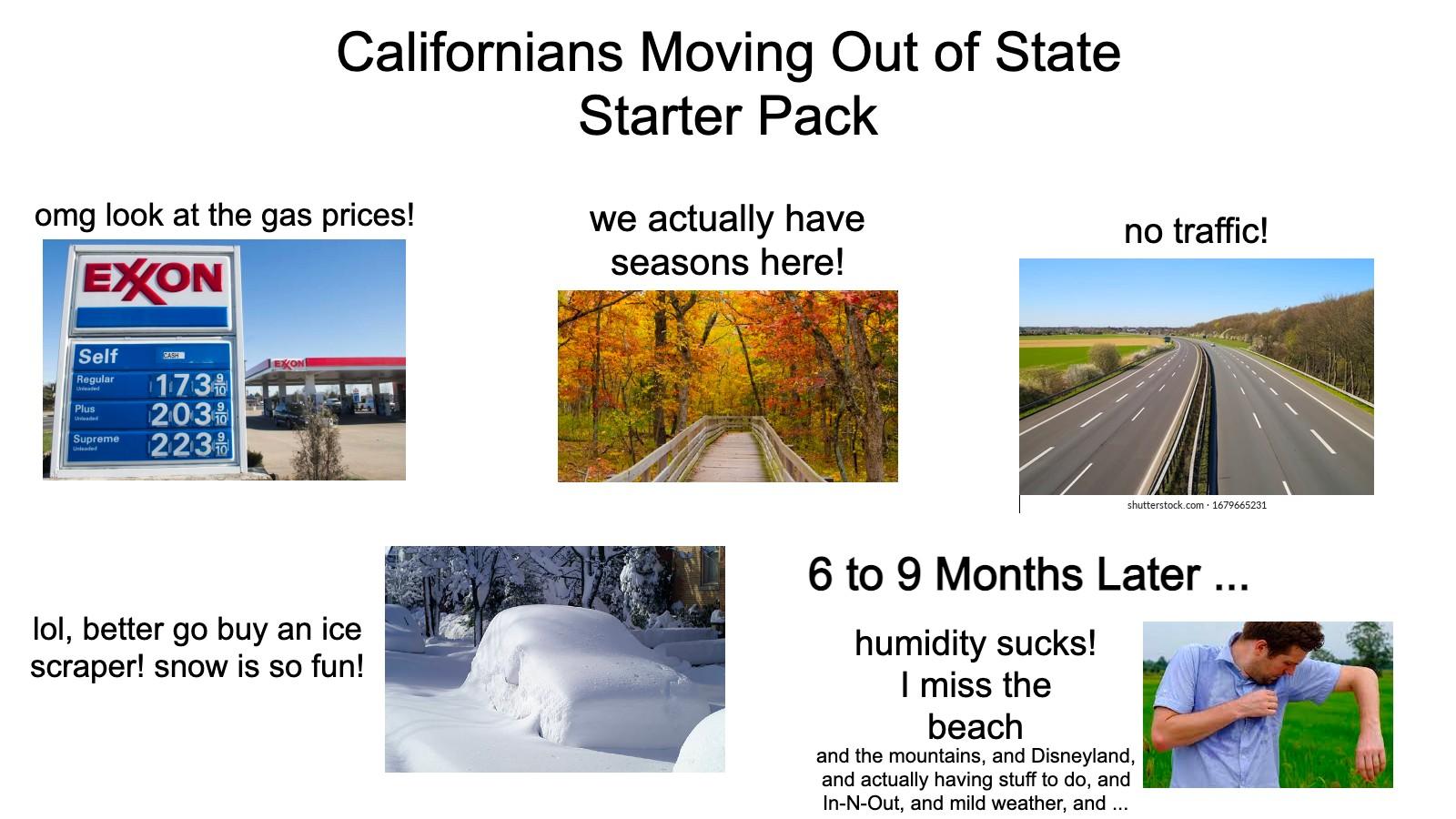 Californians moving out of state Starter Pack | /r/starterpacks ...
