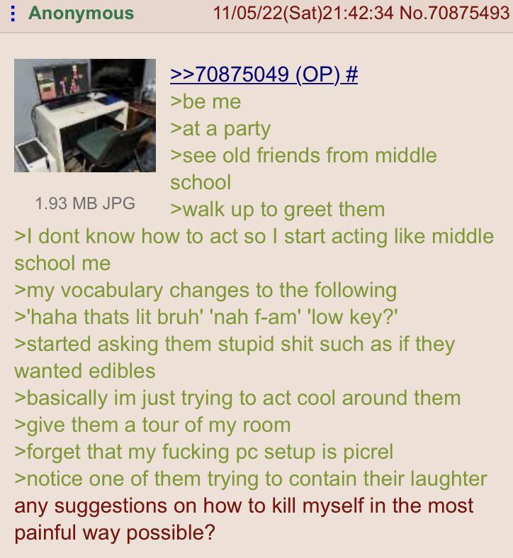 Anon acts cringe | /r/Greentext | Greentext Stories | Know Your Meme