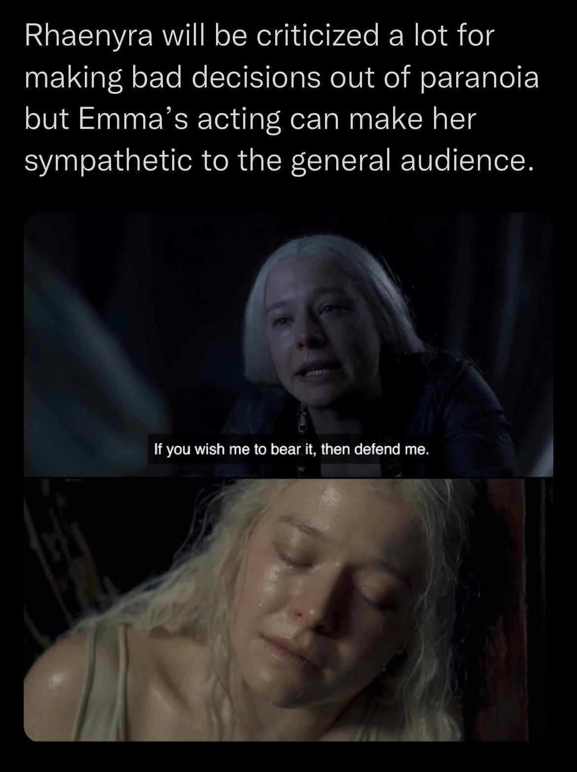 Emma’s version has that vulnerability that Milly’s version does not ...