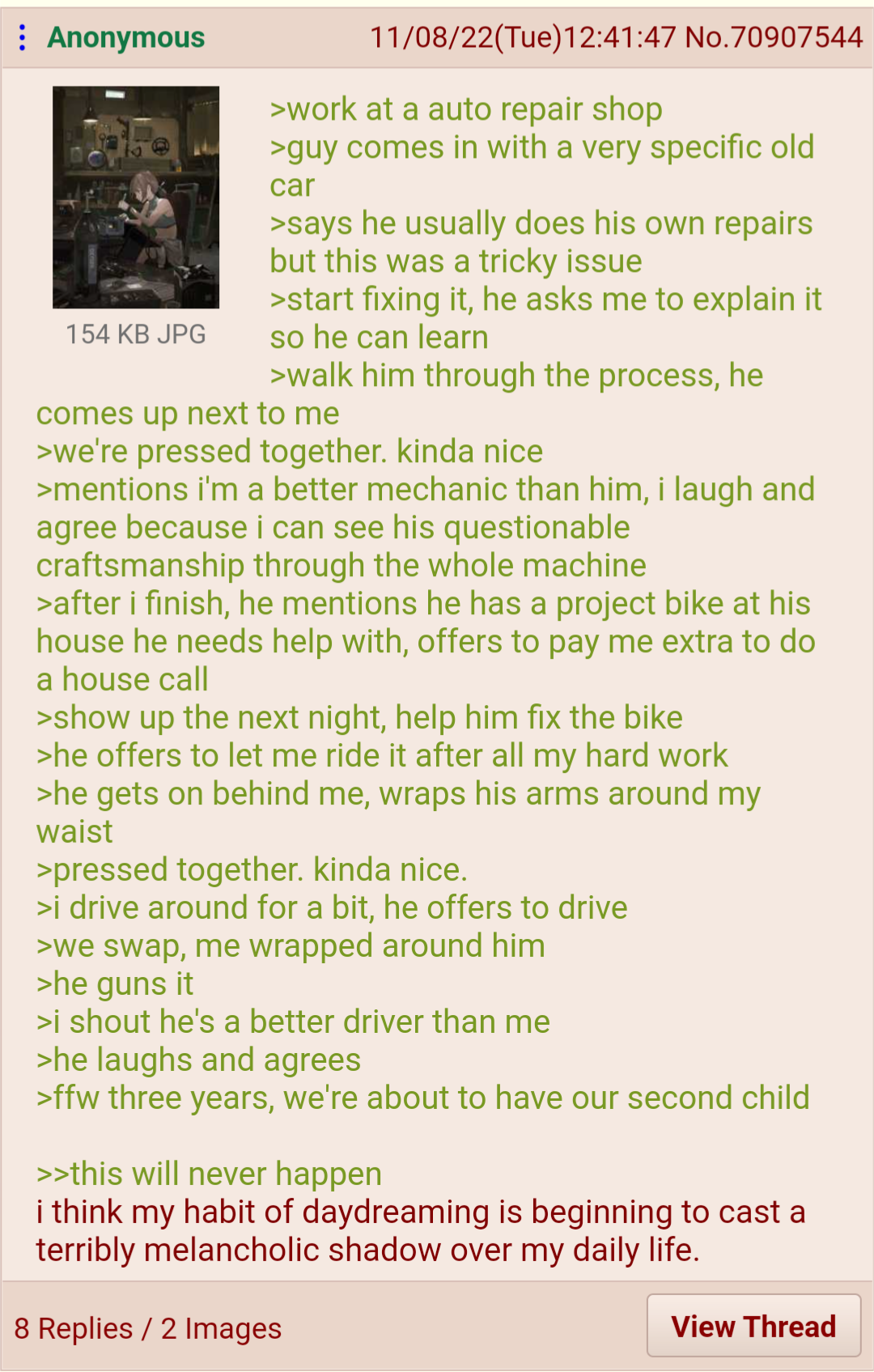 femanon is a mechanic | /r/Greentext | Greentext Stories | Know Your Meme