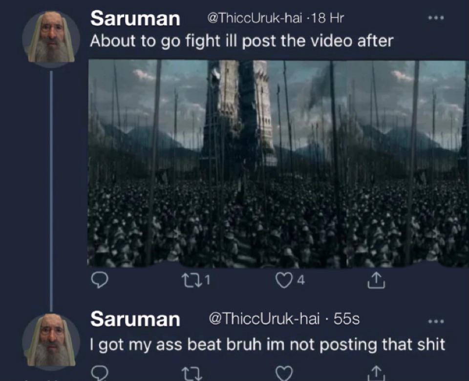 Saruman got Embarrassed | About To Go Fight I'll Post The Video After ...