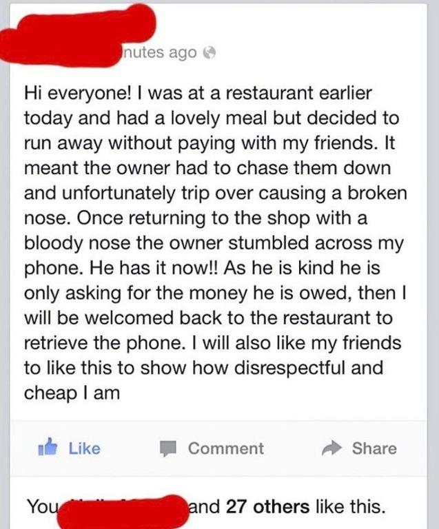 Dining and Dashing | Trashy | Know Your Meme